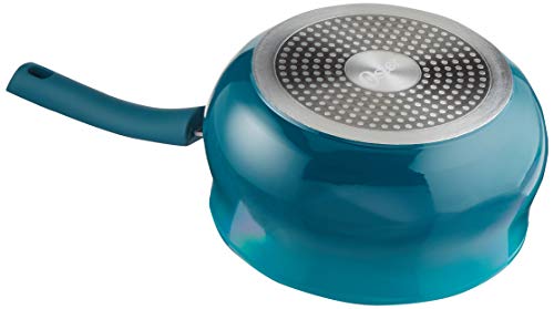 Oster Corbett Forged Aluminum Sauce Pan W/Lid-Ceramic Non-Stick-Induction Base-Soft Touch Bakelite Handle, 3 Qt, Gradient Teal