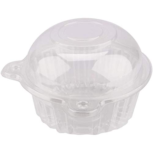 400 Cupcake Containers Plastic Disposable - Plastic Individual Cupcake Holders Single Clear Cupcake Case Boxes Stackable Muffin Pods High Dome with Lids for Parties Cake Muffin Fruit