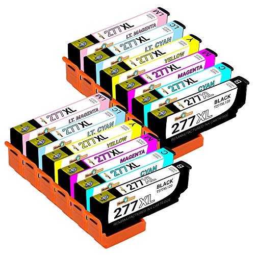 Houseoftoners Remanufactured Ink Cartridge Replacement for Epson 277 XL 277XL for Expression XP-850 XP-860 XP-950 XP-960 XP-970 (2B/2C/2M/2Y/2-Lt. Cyan/2-Lt. Magenta, 12PK)