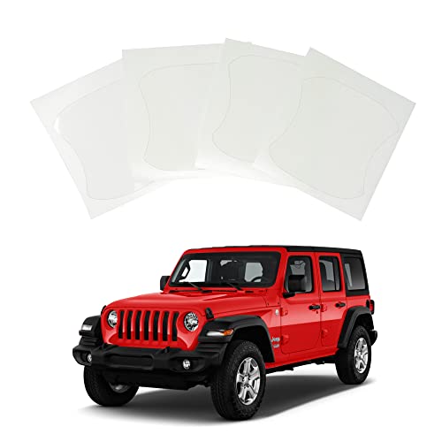 YelloPro Custom Fit Door Handle Cup 3M Scotchgard Anti Scratch Clear Bra Paint Protector Film Cover Self Healing Guard for 2018 2019 2020 2021 2022 2023 Jeep Wrangler 2Dr 2Door 4Dr 4Door