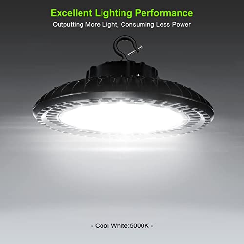 BBESTLED 300W High Bay LED Light UFO Lighting 41,000lm Output IP65 Waterproof Dimmable UL & DLC Listed for Retrofitting Warehouse Factory Commercial Applications AC100-277V