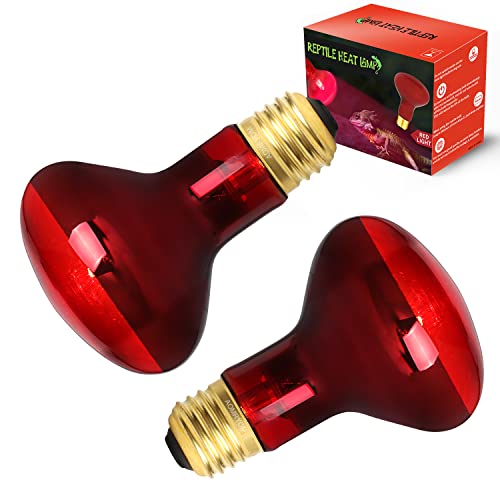 AOMRYOM 75W Infrared Basking Spot Heat Lamp Bulb Red Light Heat Bulbs for Pet Lizards Bearded Dragons Chameleons Snakes Reptiles & Amphibians - 2 Pack