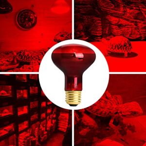 AOMRYOM 75W Infrared Basking Spot Heat Lamp Bulb Red Light Heat Bulbs for Pet Lizards Bearded Dragons Chameleons Snakes Reptiles & Amphibians - 2 Pack