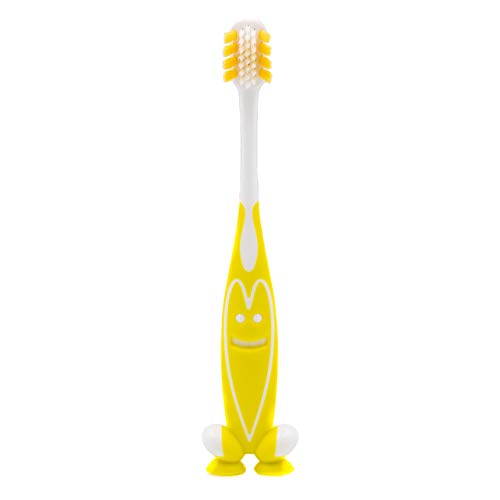 Ooak Kids Toothbrush, Tapered V++Max Bristles, Happy Face 2 Pack - Yellow