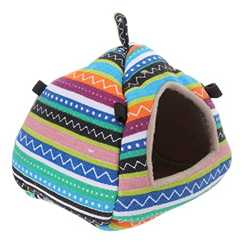 POPETPOP Guinea Pig Bedding - Hedgehog Bedding Hamster Snuggle Sack Rat House Bed Winter Warm Fleece Pet Syrian Hamster Chinchilla Bed Cage Nest Cuddle Cups - Mongolia Style, Size S