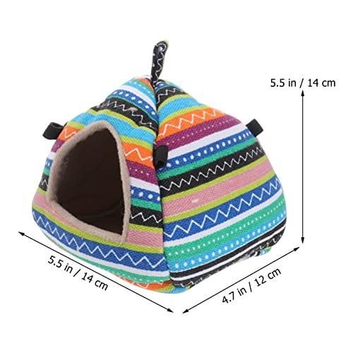 POPETPOP Guinea Pig Bedding - Hedgehog Bedding Hamster Snuggle Sack Rat House Bed Winter Warm Fleece Pet Syrian Hamster Chinchilla Bed Cage Nest Cuddle Cups - Mongolia Style, Size S