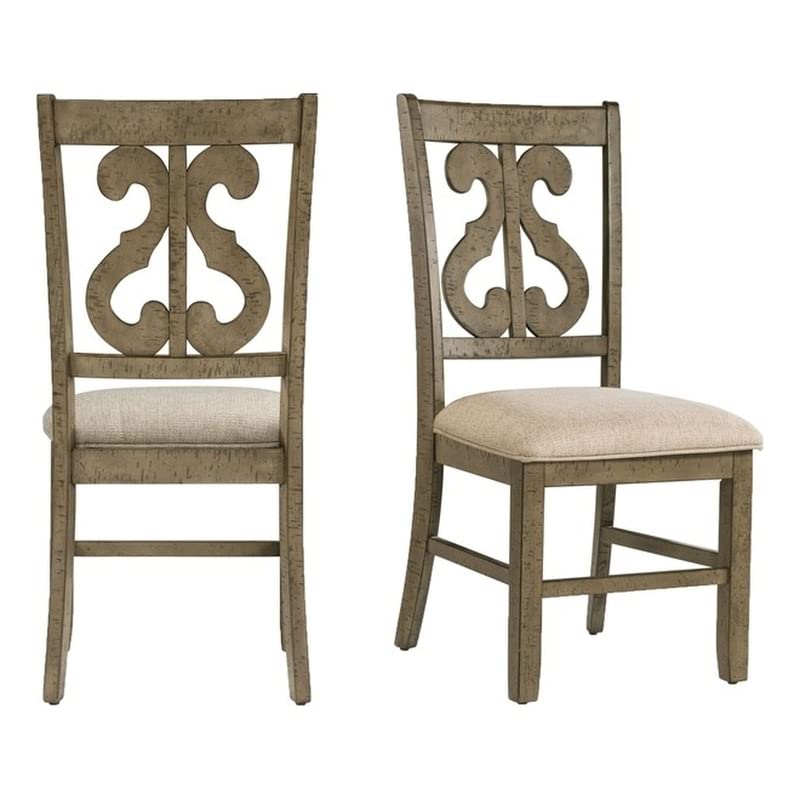 Picket House Furnishings Stanford Wooden Swirl Back Side Chair Set