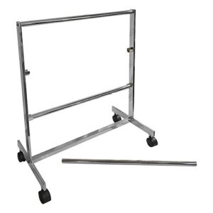 Prolinemax 32-1/2"x 15"x 30-1/2" Chrome Finish 3 Bars Rolling Hanger Storage Rack Retail