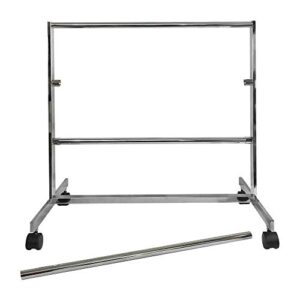 Prolinemax 32-1/2"x 15"x 30-1/2" Chrome Finish 3 Bars Rolling Hanger Storage Rack Retail