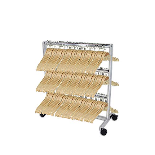 Prolinemax 32-1/2"x 15"x 30-1/2" Chrome Finish 3 Bars Rolling Hanger Storage Rack Retail