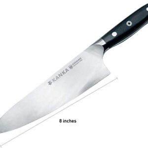 Professional 8" Chef Knife High Grade 1.4116 Stainless Steel. Ultra-premium G-10 fiberglass handle. Premium Wood Sheath INCLUDED!