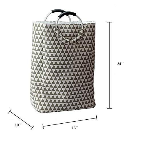 IF DESIGNS DOUBLE LAUNDRY BASKET WITH HANDLE, FOLDABLE HAMPER, ORGANIZER DIRTY CLOTH (gray)