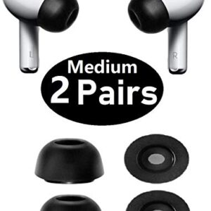 BLLQ Medium Size Foam Ear Tip Compatible with Apple AirPods Pro, Memory Foam Ear Tips, Fit in Case,with Built-in Dust-Guard Net,Noise Cancelling,Comfortable, Medium 2 Pairs