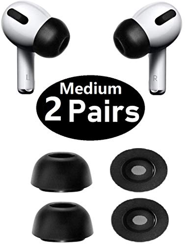 BLLQ Medium Size Foam Ear Tip Compatible with Apple AirPods Pro, Memory Foam Ear Tips, Fit in Case,with Built-in Dust-Guard Net,Noise Cancelling,Comfortable, Medium 2 Pairs