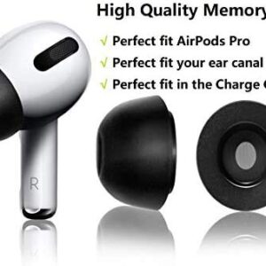 BLLQ Medium Size Foam Ear Tip Compatible with Apple AirPods Pro, Memory Foam Ear Tips, Fit in Case,with Built-in Dust-Guard Net,Noise Cancelling,Comfortable, Medium 2 Pairs