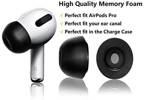 BLLQ Medium Size Foam Ear Tip Compatible with Apple AirPods Pro, Memory Foam Ear Tips, Fit in Case,with Built-in Dust-Guard Net,Noise Cancelling,Comfortable, Medium 2 Pairs