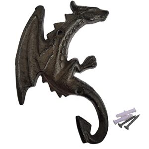 wintent solid cast iron dragon hook hanger for key coat (dragon-2)