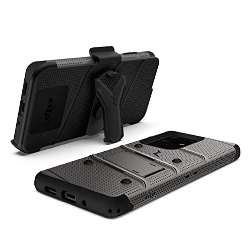 ZIZO Bolt Series for Galaxy S20 Ultra Case with Kickstand Holster Lanyard - Gun Metal Gray