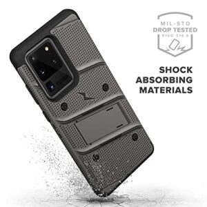 ZIZO Bolt Series for Galaxy S20 Ultra Case with Kickstand Holster Lanyard - Gun Metal Gray