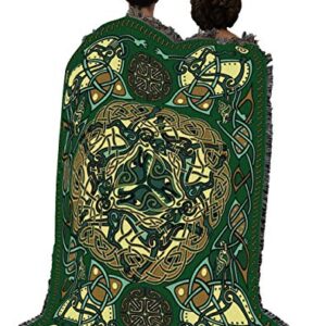 Pure Country Weavers Celtic Hounds Blanket by Jen Delyth - Gift Tapestry Throw Woven from Cotton - Made in The USA (72x54)