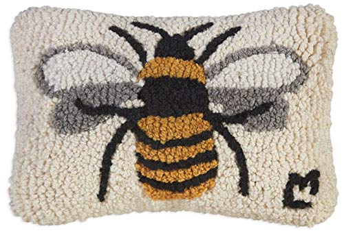 Chandler 4 Corners Lone Bee 8" x 12" Hooked Pillow