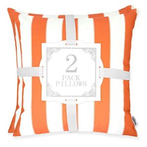 homy cozy 7h5241-20-olivia accent pillow, 2 count (pack of 1), orange