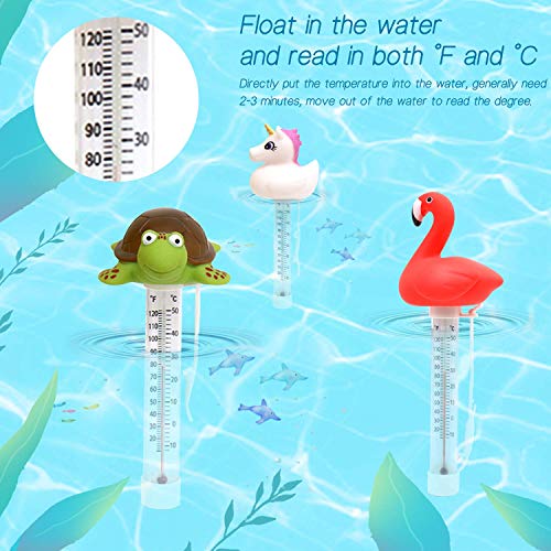 XY-WQ Floating Pool Thermometer, Large Size Easy Read for Water Temperature with String for Outdoor and Indoor Swimming Pools and Spas (Flamingo)