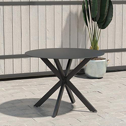 CosmoLiving by Cosmopolitan 88289BGYE, Circi Collection, Glass Top, Black and Charcoal Dining Table