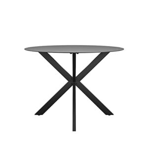 CosmoLiving by Cosmopolitan 88289BGYE, Circi Collection, Glass Top, Black and Charcoal Dining Table