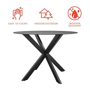 CosmoLiving by Cosmopolitan 88289BGYE, Circi Collection, Glass Top, Black and Charcoal Dining Table