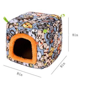 Tfwadmx Warm Guinea Pig Hamster Bed Hedgehog Hut Plush House Winter Nest Hanging Hammock Hideaway Cave Cage for Small Animal Rat Sugar Glider Chinchilla