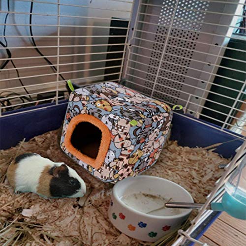 Tfwadmx Warm Guinea Pig Hamster Bed Hedgehog Hut Plush House Winter Nest Hanging Hammock Hideaway Cave Cage for Small Animal Rat Sugar Glider Chinchilla