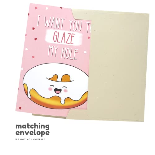 Sleazy Greetings Funny Anniversary Cards for Husband | Naughty Birthday Card for Men Him | Funny Valentines Day Card for Boyfriend | Glaze My Hole Donut Card