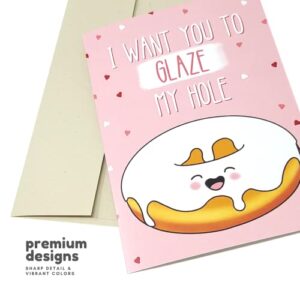 Sleazy Greetings Funny Anniversary Cards for Husband | Naughty Birthday Card for Men Him | Funny Valentines Day Card for Boyfriend | Glaze My Hole Donut Card