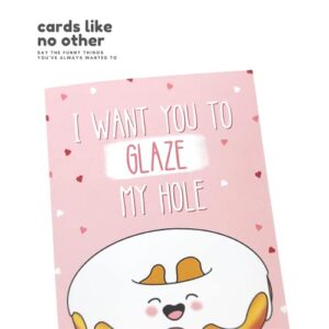 Sleazy Greetings Funny Anniversary Cards for Husband | Naughty Birthday Card for Men Him | Funny Valentines Day Card for Boyfriend | Glaze My Hole Donut Card