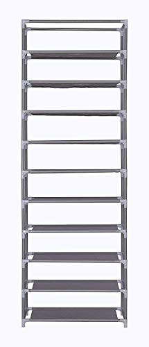 Mandorra 10 Layer 9 Grid Shoe Rack Shelf Storage Closet Organizer Cabinet Multiple Colors (Pink)