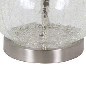 Decor Therapy Crackled Teardrop Table Lamps, Set of 2,Glass, Clear