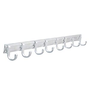 mromax wall mounted 8 hooks towel hat coat clothes wall hook rack rail 20.47"x2.17"(l x w), silver 1pcs