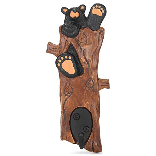 DEMDACO Friendly Bear Natural Brown 7 x 3 Hand Cast Resin Stone Single Utility Hook