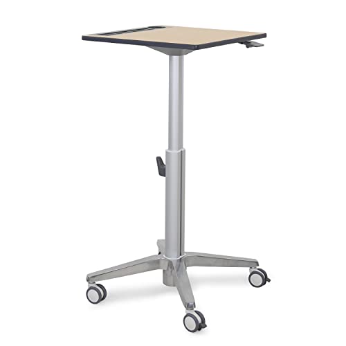 Ergotron – Mobile Standing Desk, Rolling Laptop Sit Stand Desk – Short, Maple