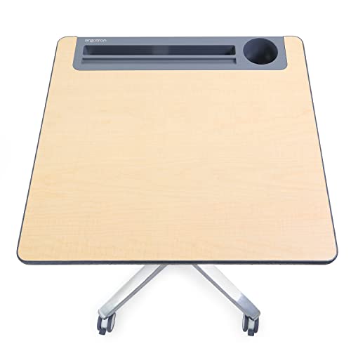 Ergotron – Mobile Standing Desk, Rolling Laptop Sit Stand Desk – Short, Maple