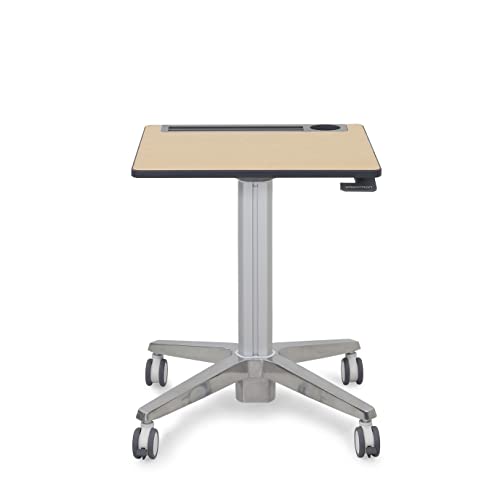 Ergotron – Mobile Standing Desk, Rolling Laptop Sit Stand Desk – Short, Maple