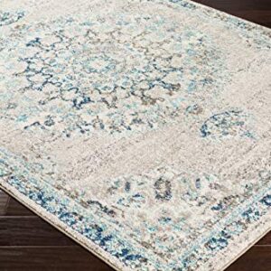 Artistic Weavers Kimber Area Rug 5'3" Round, Gray and Teal