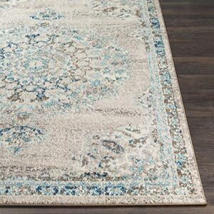 Artistic Weavers Kimber Area Rug 5'3" Round, Gray and Teal