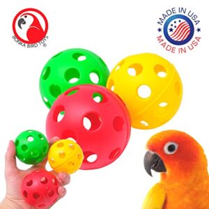 Bonka Bird Toys 2169 Pk3 2.75" Foraging Balls Foot Talon Craft Part Bird Toy Cockatiel Parakeet Pet