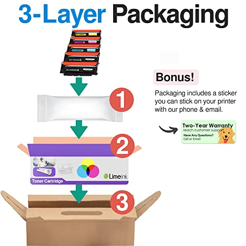 Limeink 5 Compatible Toner Cartridges Replacement for Samsung 404s 404 CLT-K404S CLT-C404S CLT-M404S CLT-Y404S Express Xpress SL-C430W SL-C480FW SL-C480W k404 y404 c480 c430 (2 Black, 1 Each Color)