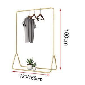 Antirust Iron Clothes Rail,Fashion Elegant Garment Rail,Modern Simple, Durable/Golden / 150cm