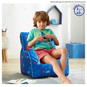 Idea Nuova Disney Mickey Mouse Kids Nylon Bean Bag Chair with Piping & Top Carry Handle, Large