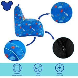 Idea Nuova Disney Mickey Mouse Kids Nylon Bean Bag Chair with Piping & Top Carry Handle, Large