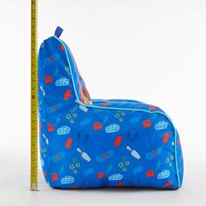 Idea Nuova Disney Mickey Mouse Kids Nylon Bean Bag Chair with Piping & Top Carry Handle, Large